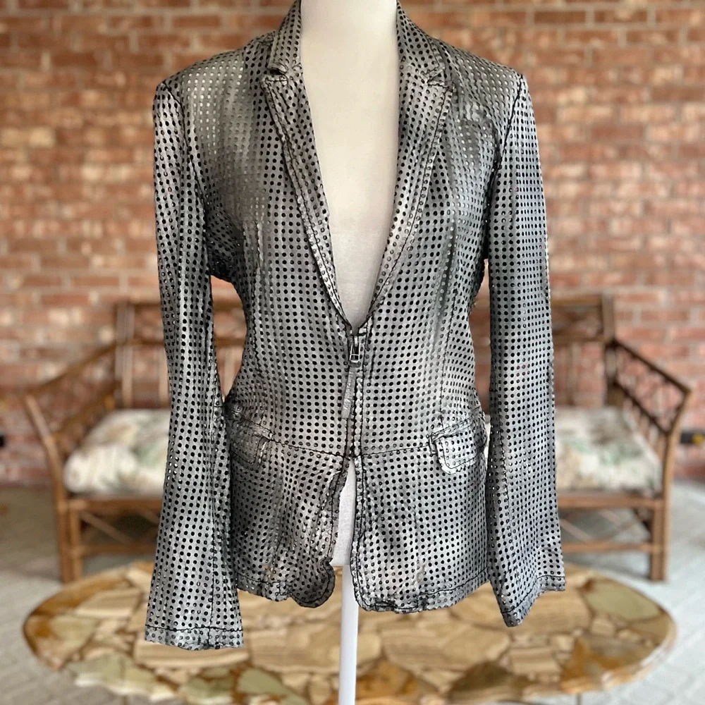 Bano eeMee | Jackets & Coats | Bano Eemee Silver Grey Perforated ...